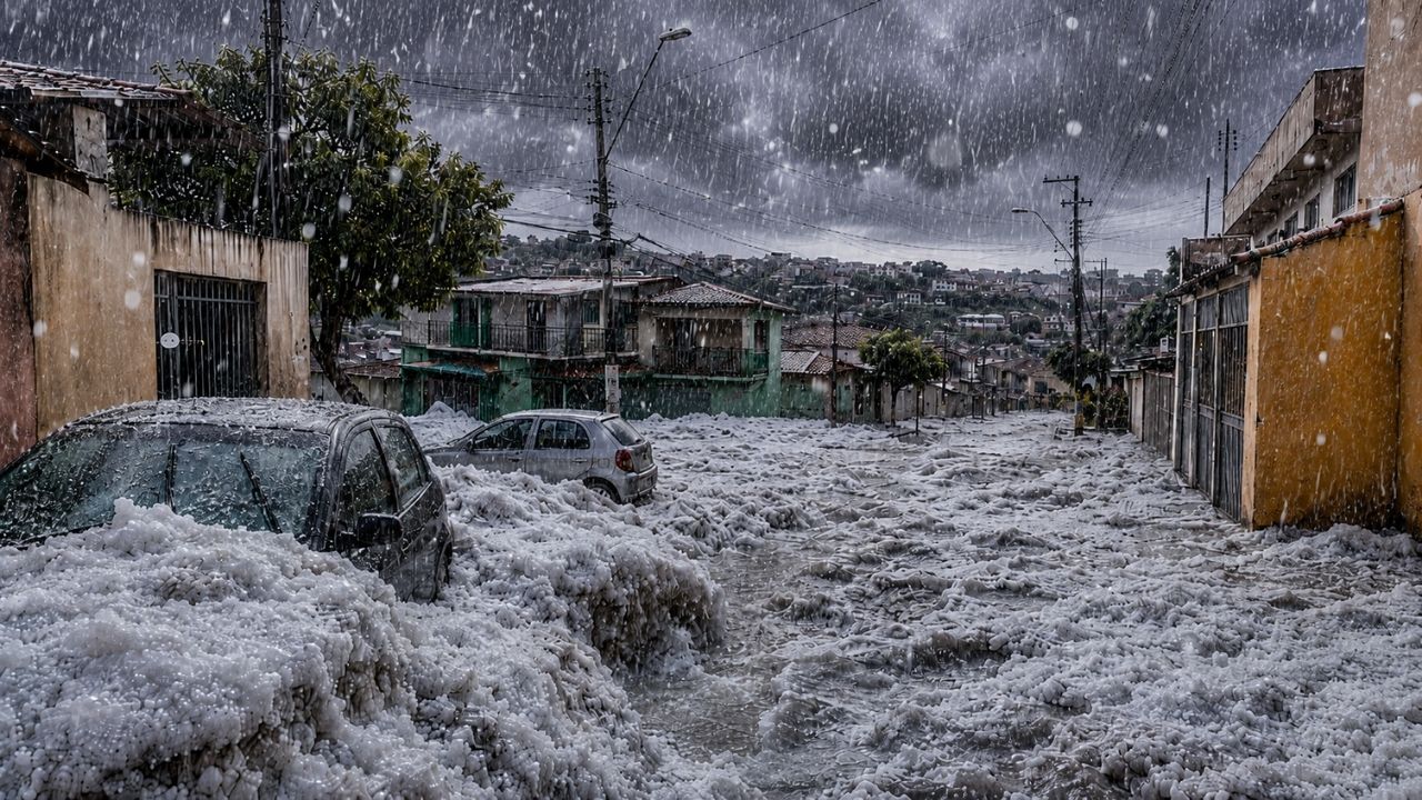 Entenda como “nunca vi isso”: chuva de granizo cobre cidade de minas ...